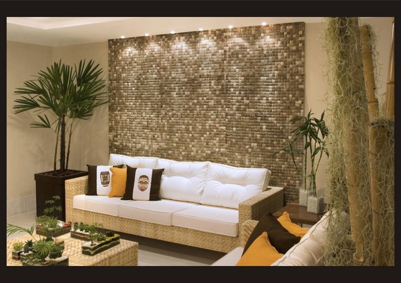Inspiracoes - Paredes com pastilhas de coco - Casa e Reforma