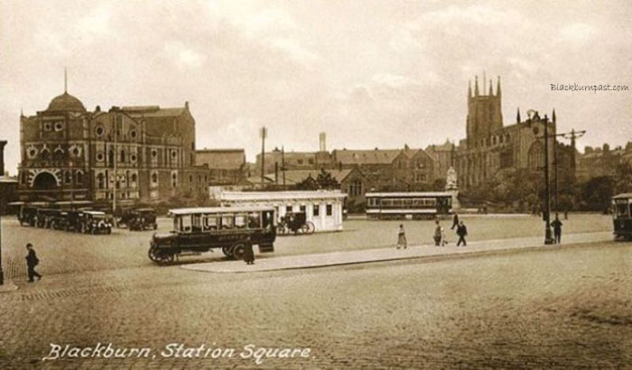 BLACKBURN PAST: Station Square / Boulevard - c1920