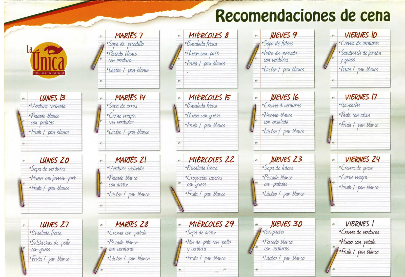 CEIP Santo Domingo de Silos - Bormujos: Menú para el mes de septiembre