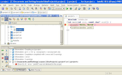 youradvtools: Starting new C/C++ project in IntelliJ IDEA