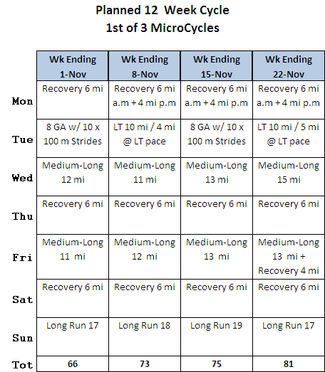 Sub 180 Marathoner: Phoenix Game Plan-Micro Cycle 1 of 3