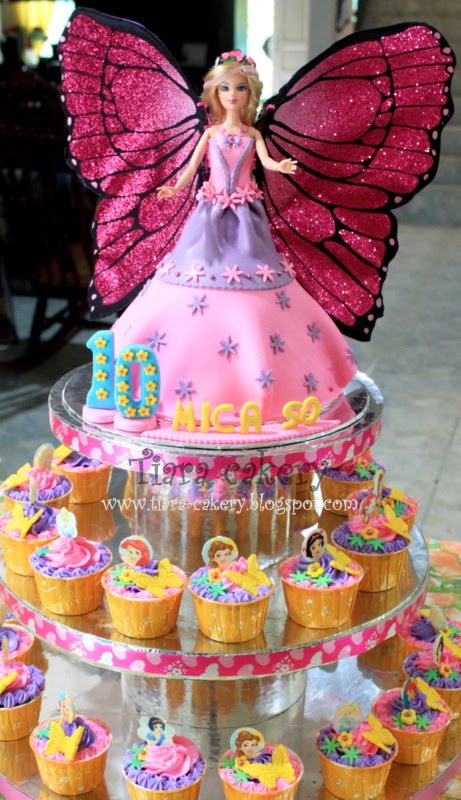 Tiara Cakery: .. Mariposa barbie cake on tier