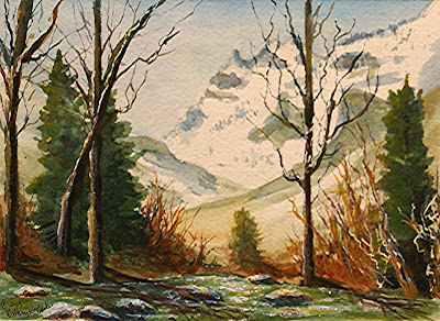 Kathryn Grider: Ruby Mountains Nevada Watercolor Study