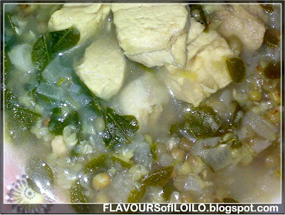 Chicken with ubad, monggo and malunggay