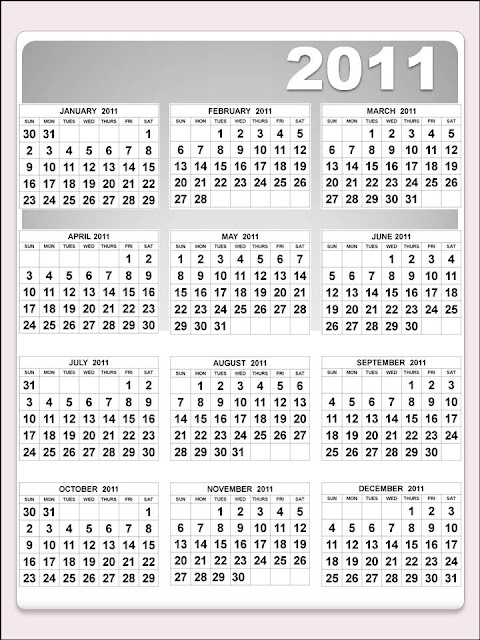 Bengawan Solo: calendar 2011 printable one page