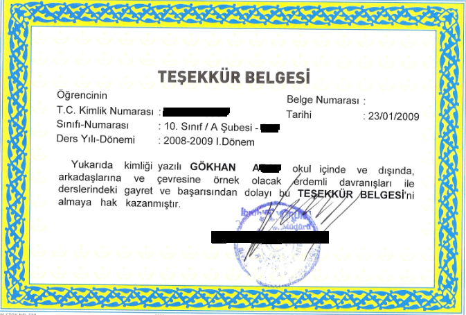 hakkında bilgi : sahte karne ve teşekkür belgesi düzenle - nasıl ...