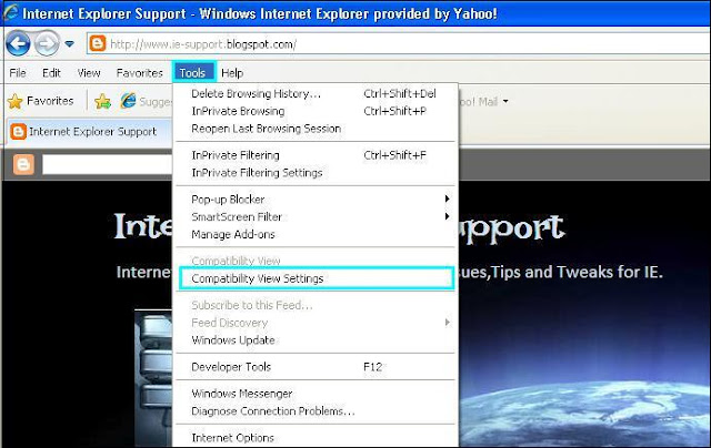 Internet Explorer Support: Add a Webpage to the Compatibility View List