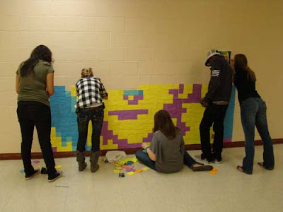 Art of Apex High School: Post it Note Murals part 1