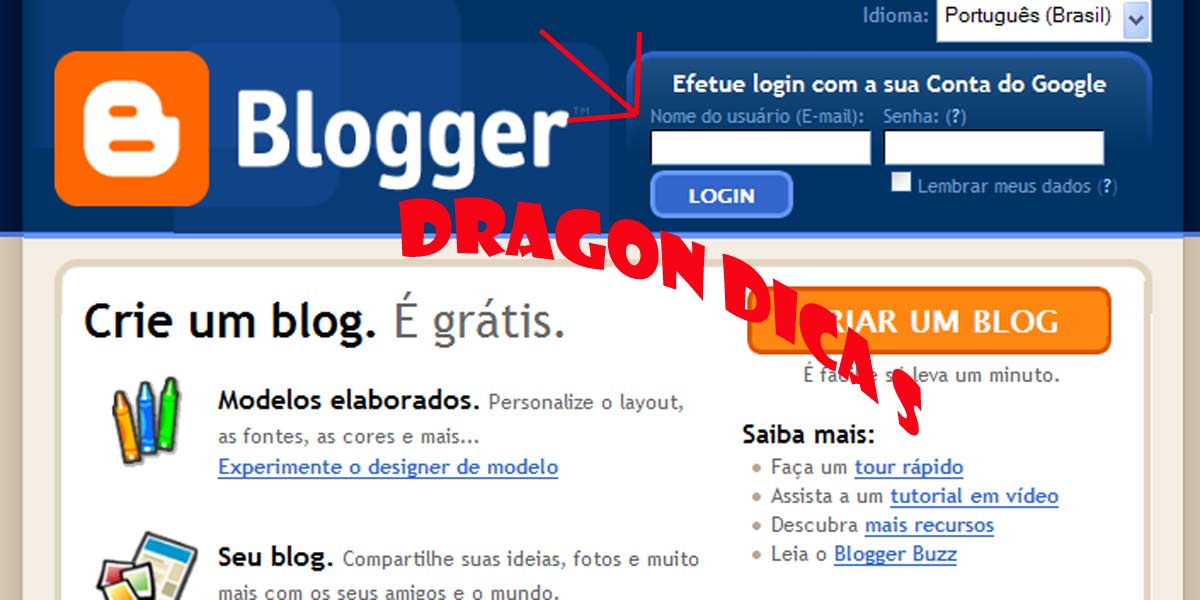Como fazer o login do blogger? - Dragon Dicas