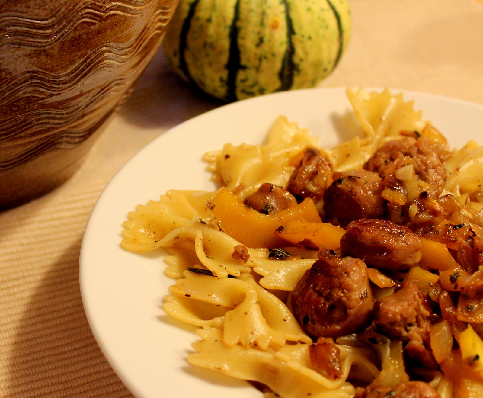 All Things Maple: Pasta with Winter Squash, Sweet Italian Sausage ...