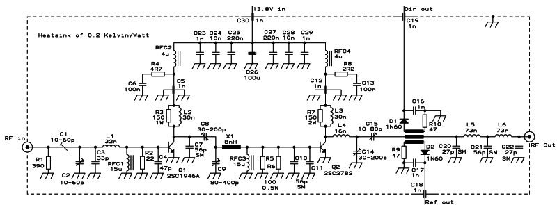 80W RF Amplifier 2SC2782 88-108 MHz | RF Circuits