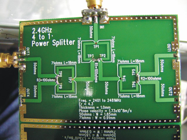 4 Ports Power Splitter 2.4 GHz | RF Circuits