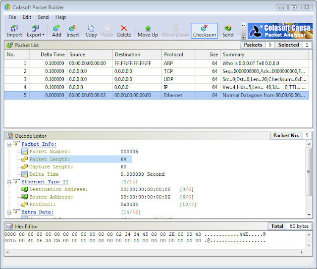 Tech黑手 - 工作雜記: Packet generator: Colasoft packet builder