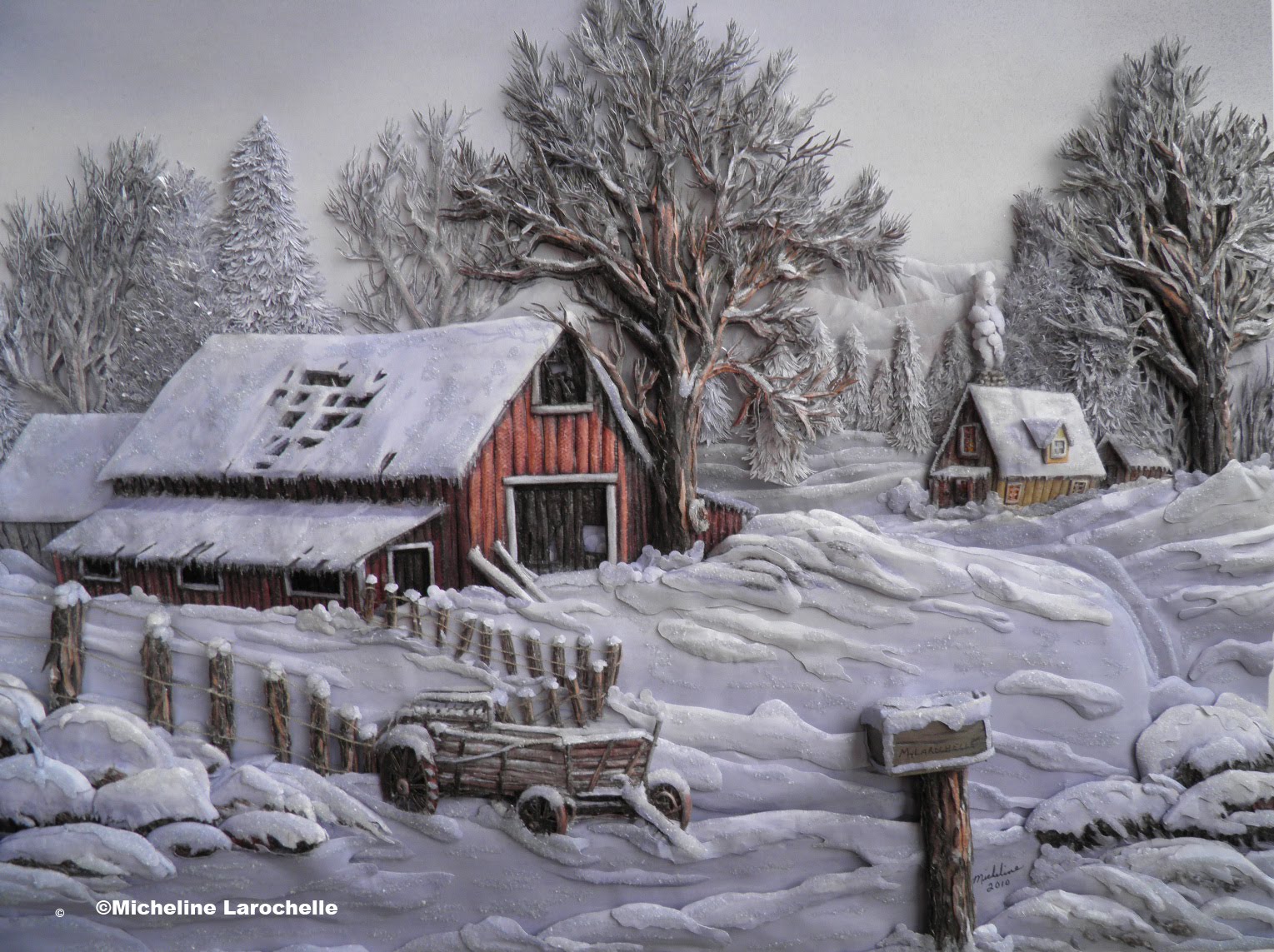 Artwork by Micheline: Last Update on the Winter Scene