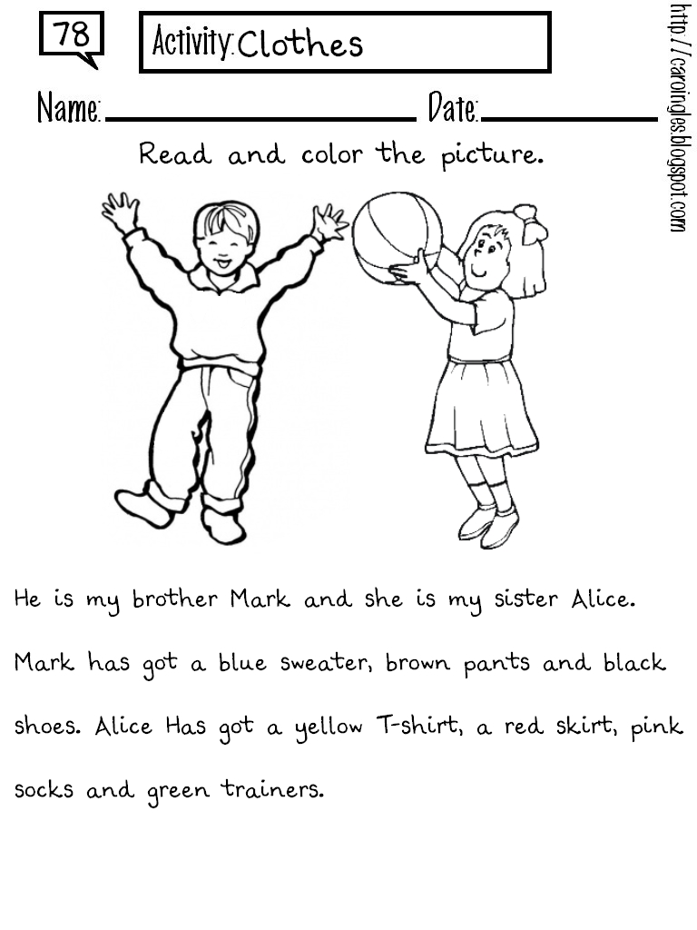 Carolina, mi página de inglés (Actividades)