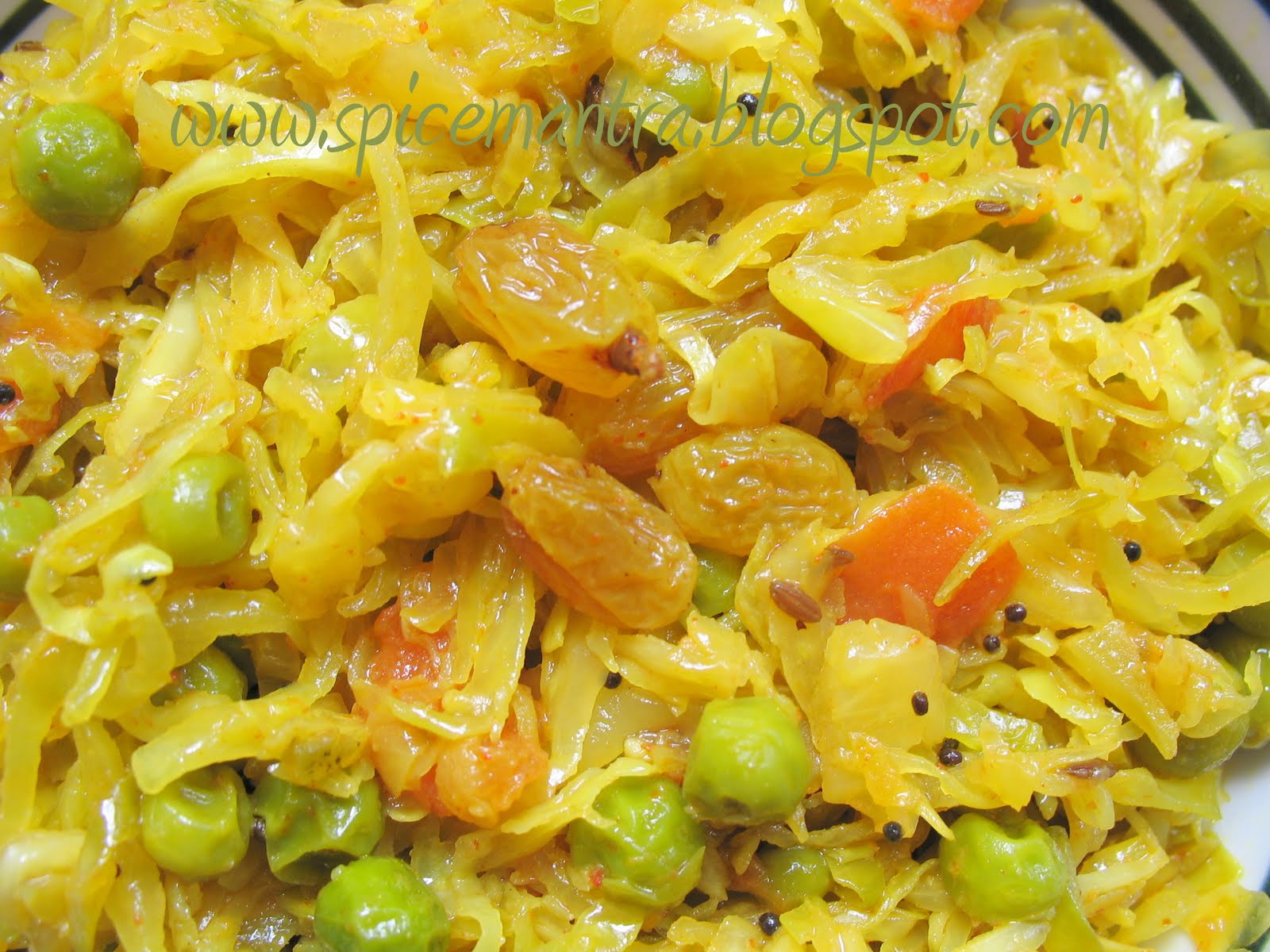 * Treat your tongue *: Cabbage - Green Peas - Rasin Trio