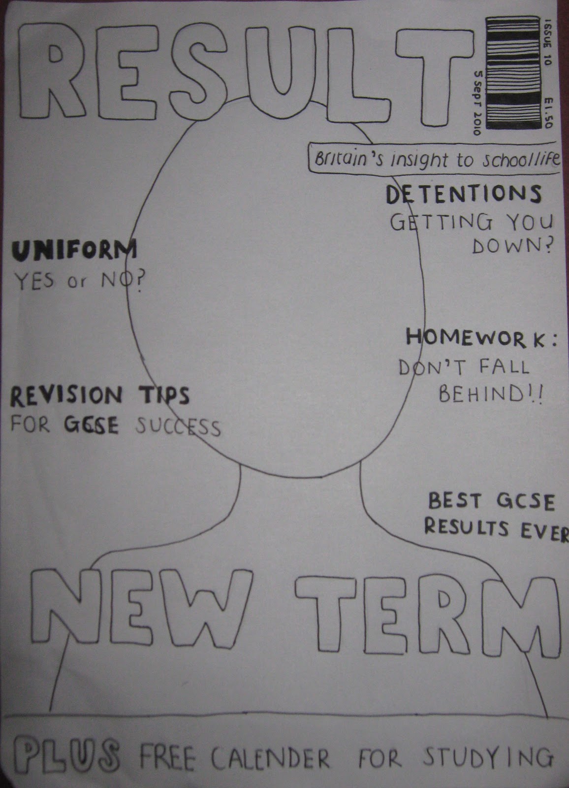Ashley Brady: Rough Layout of School Magazine Front Cover