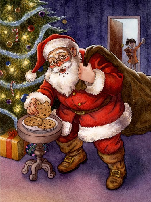 Isabella Kung's illustrations: Sneaky Santa