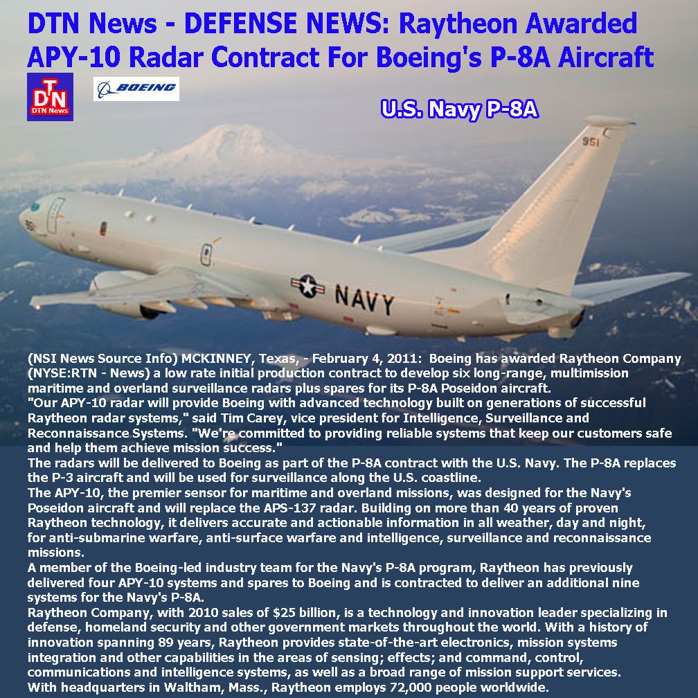 Pictures of The Day: DTN News - DEFENSE NEWS: Raytheon Awarded APY-10 ... Pictures of The Day: DTN News - DEFENSE NEWS: Raytheon Awarded APY-10 ...