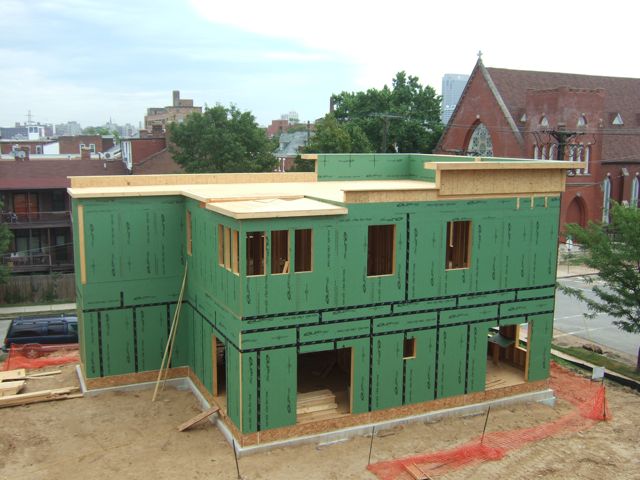 Green in Lafayette Square: Up on the roof.