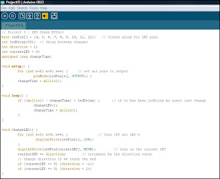 Hands On - Arduino: Project 5 - LED Chase Effect