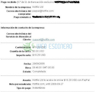 Tercer Pago Recibido de Hotfile | WEB Es Dinero