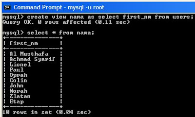 Etap Blog: Tutorial MySQL: View Pada MySQL