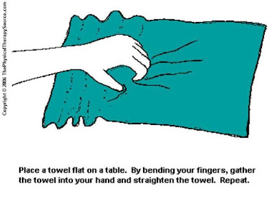 Hand Exercises from ThePhysicalTherapySource.com: Hand - Towel Gathers