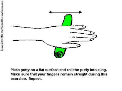 Hand Exercises from ThePhysicalTherapySource.com: Hand - Putty Roll