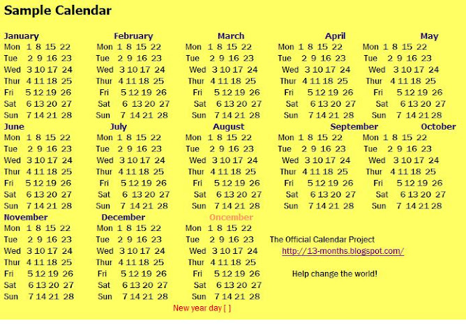 13 Months Calendar