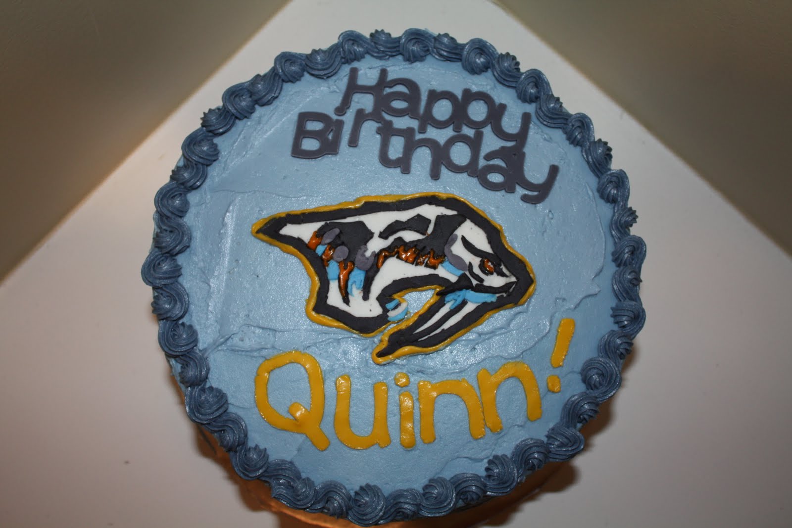 Two Sweet Bakery: Predators hockey logo buttercream birthday cake