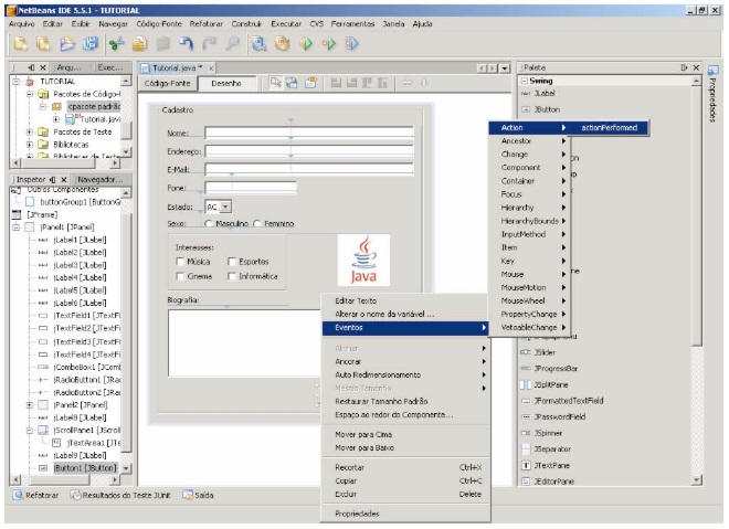 Implementando componentes básicos com swing utilizando NetBeans