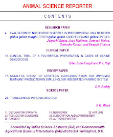 Animal Science Reporter: ANIMAL SCIENCE REPORTER