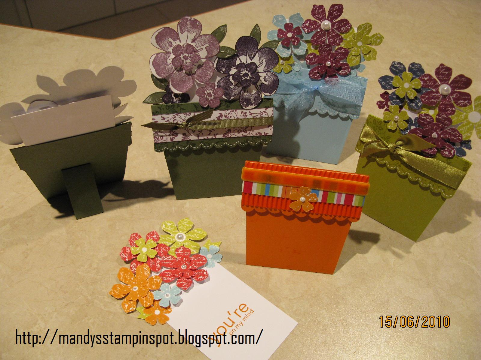 Mandy's Stampin Spot: Stampin Up - Flower Fancy flower pot card