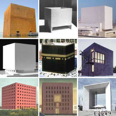 aula de geometría descriptiva: El cubo y la arquitectura de formas puras