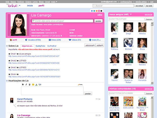 Garotas Descoladas: Tudo sobre o orkut novo