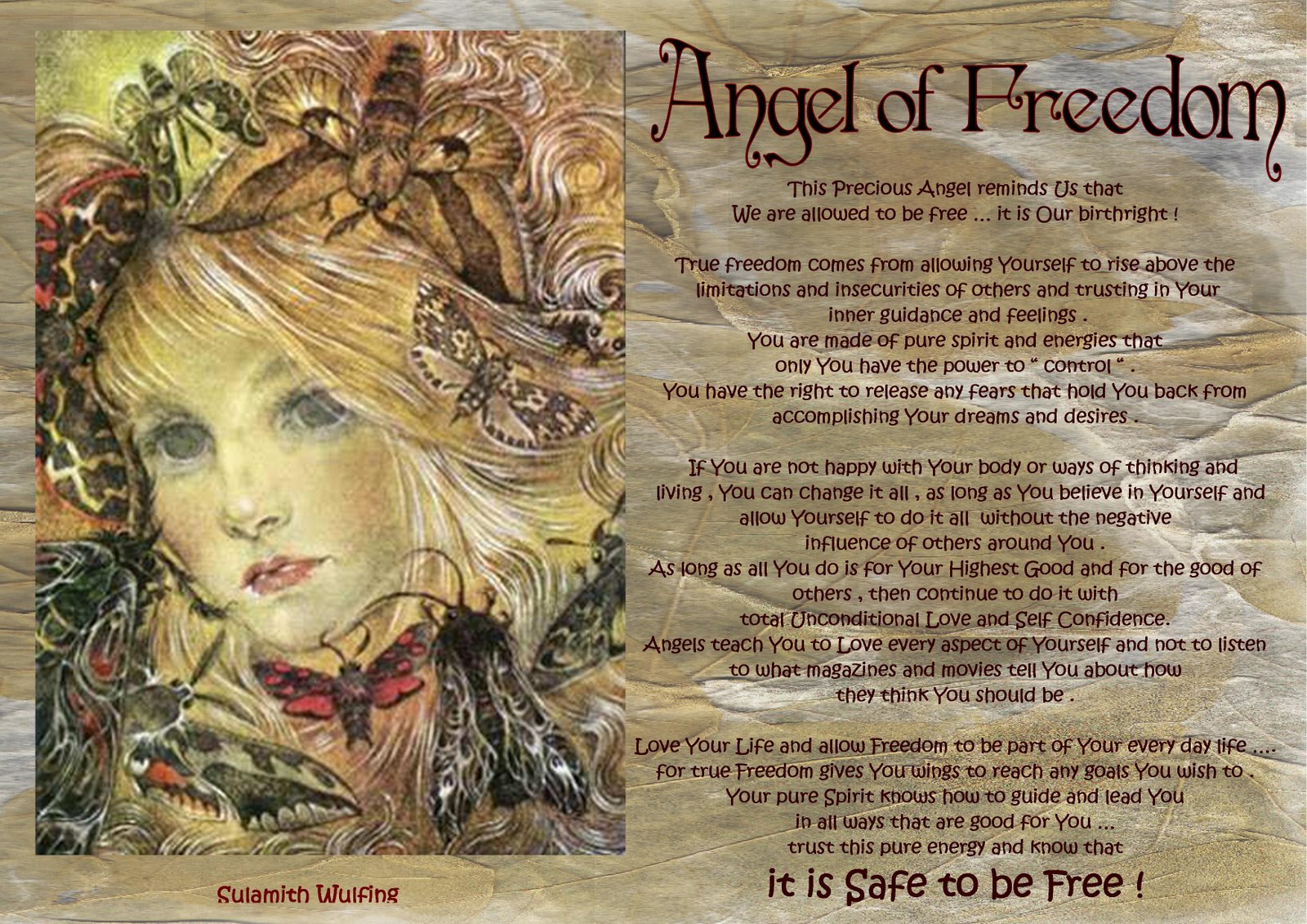 angel blessings: ANGEL OF FREEDOM