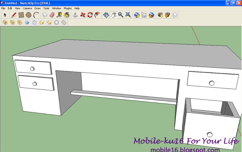 Sketchup- Design Meja 3D - Part 2 | Mobile16