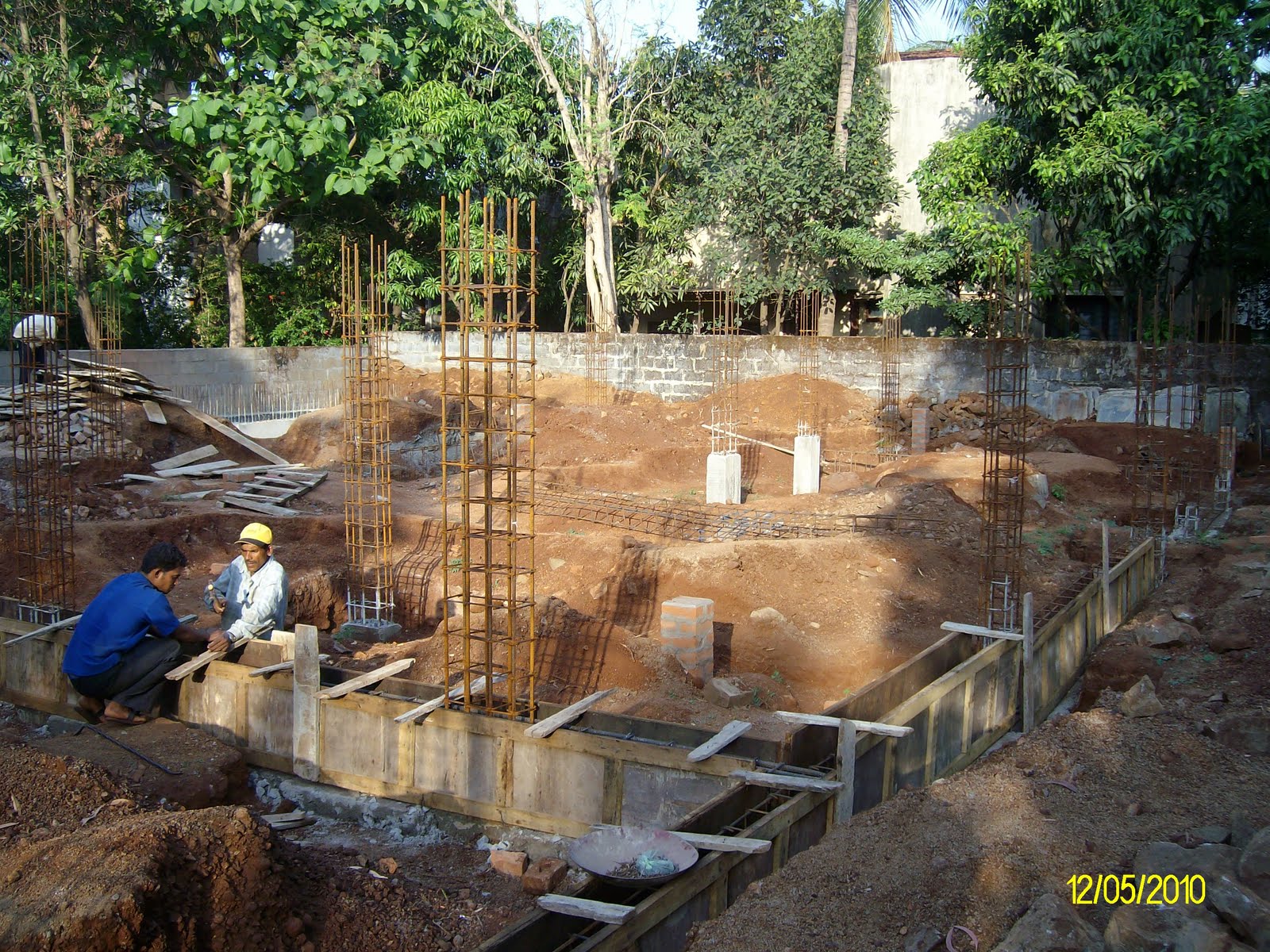 Haus D: plinth beam work in progress as on 12-05-10