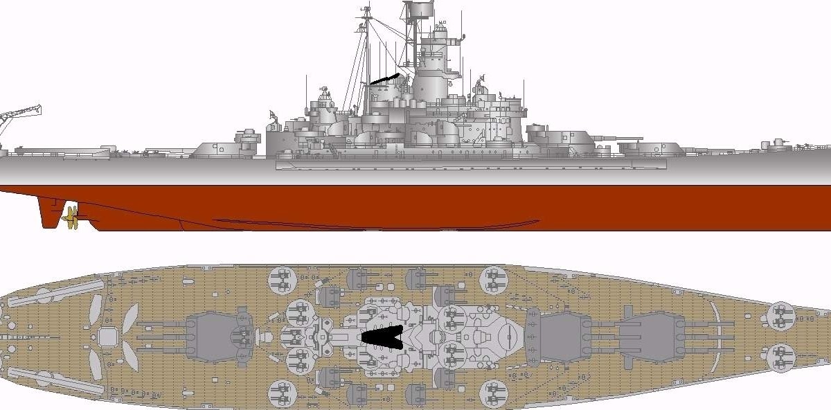 warship: south dakota class battleship Deck Plans