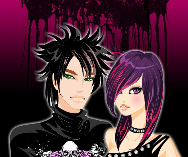Dibujo pareja emo - Imagui