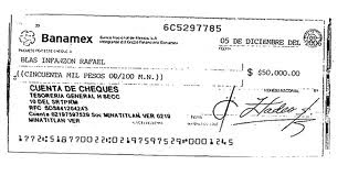 Luisa Suárez: EL CHEQUE