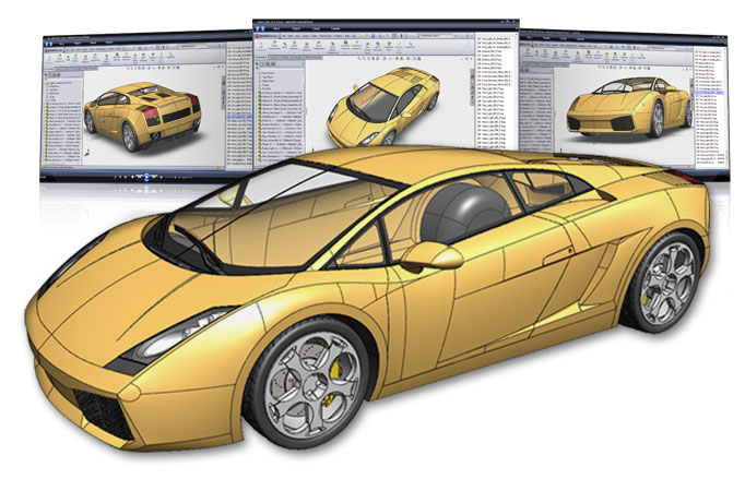 SolidWorks 3D design: Solid Works - Car tutorial #1 - Lamborghini Gallardo