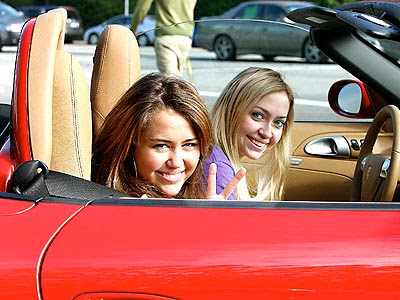 Yellow n Pink: miley cyrus, car