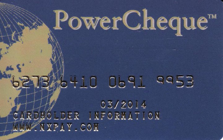 velocitylink2u: NxPay - Power Cheque - ATM Card - Four Oaks Bank, USA