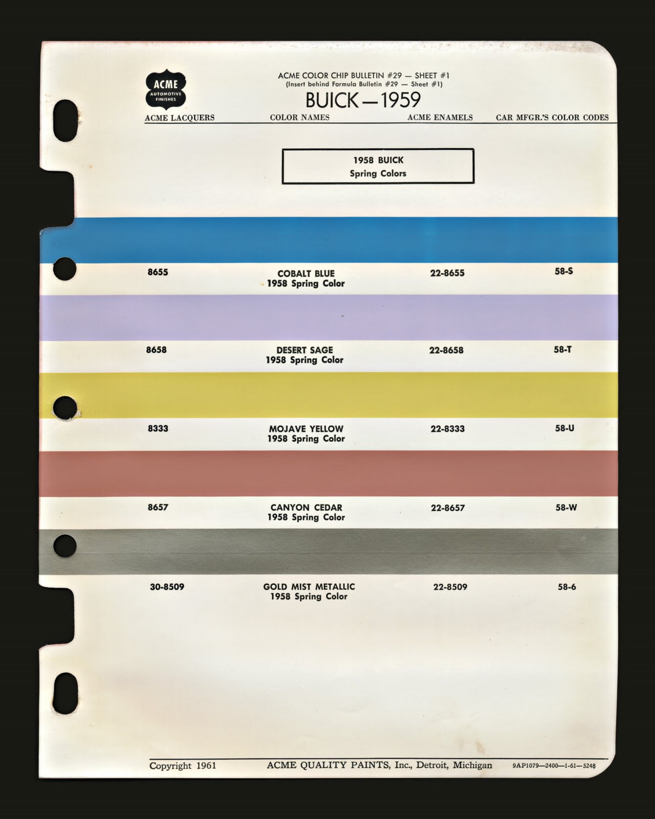 manAlive design: Acme Color Chip Bulletin