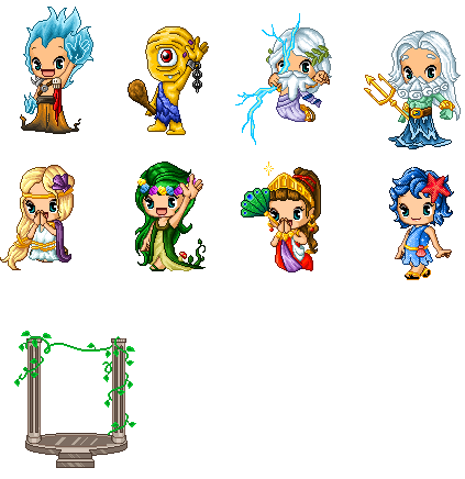 Fantage Online Game: Fantage Greek and Mermaid & Merman Item's