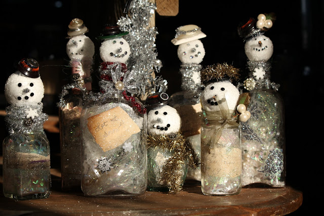 French Hen Farm: craft day - snowman bottles!