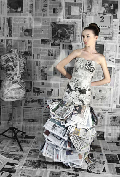 journey of an eco fashion brand...: Newspaper dress!!