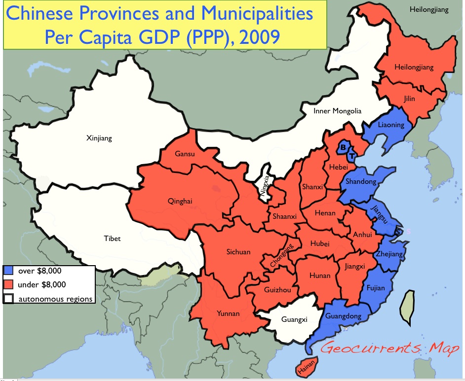 Mapping Regional Economic Disparities in China - GeoCurrents